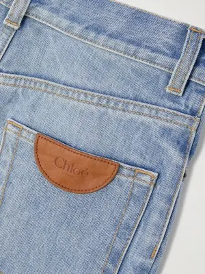 Chloé Frayed High-rise Wide-leg Jeans - Blue