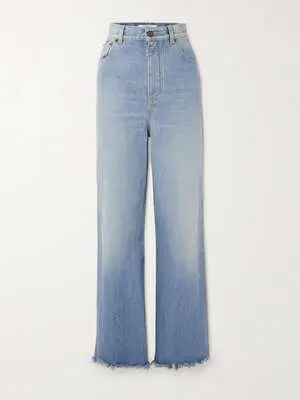 Chloé Frayed High-rise Wide-leg Jeans