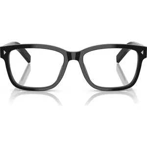 Prada 56mm Rectangular Optical Glasses - Black /demo Lens