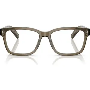 Prada 56mm Rectangular Optical Glasses - Transparent Brown /demo Lens