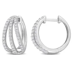 JULIANNA B. Moissanite Hoop Earrings - Sterling Silver