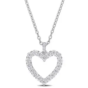JULIANNA B. Moissanite Open Heart Pendant - Sterling Silver