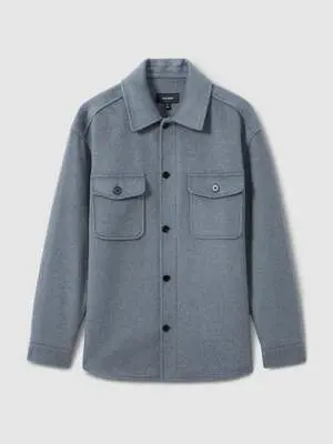 REISS Liam Wool-blend Melton Overshirt