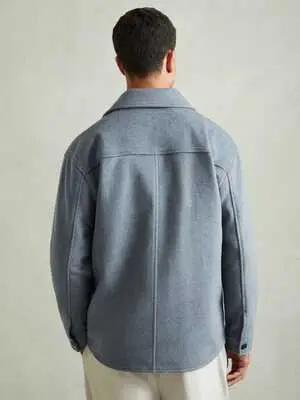 REISS Liam Wool-blend Melton Overshirt