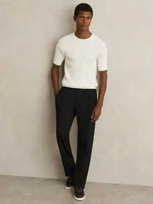 REISS City Interlock Straight Leg Trousers