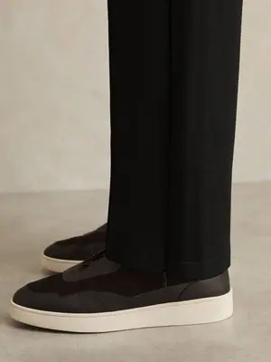 REISS City Interlock Straight Leg Trousers