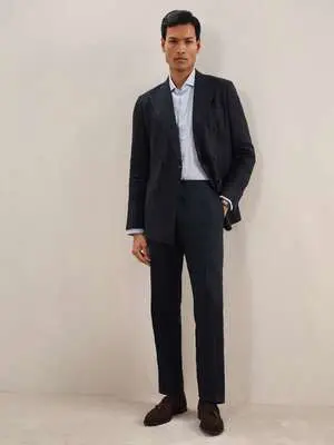 REISS Db Kin Db Linen Double-breasted Suit Slim-fit Blazer