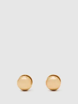 REISS Pollie Polished Ball Huggie Earrings - Gold