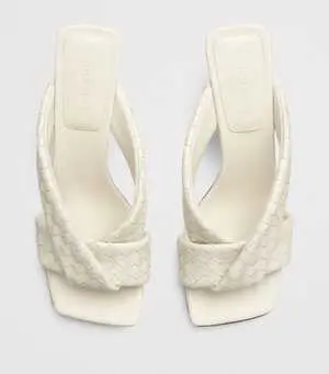 Bottega Veneta Leather Riva Mules - Red