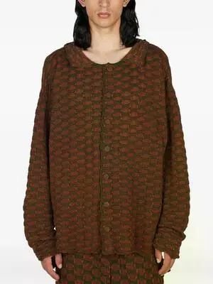 ISA BOULDER Patterned Cardigan - Brown
