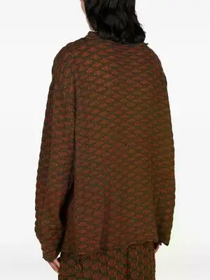 ISA BOULDER Patterned Cardigan - Brown