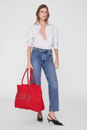 ANINE BING Leo Canvas Tote - Tango Red