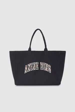 ANINE BING Leo Canvas Tote Washed Black