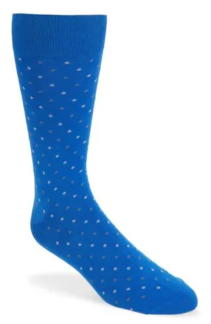 Pantherella Needham Dot Pattern Dress Socks - Cobalt
