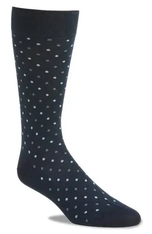 Pantherella Needham Dot Pattern Dress Socks - Navy