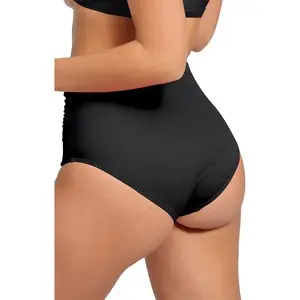POPILUSH Shapewear Ruched Bikini Bottom - Midnight Black