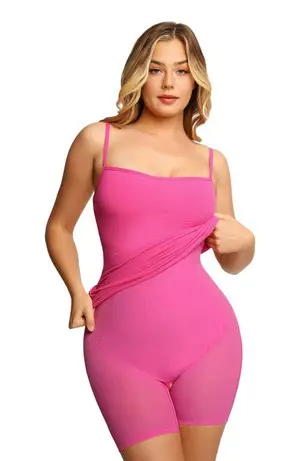 POPILUSH Shapewear Butt Lift Mini Slip Dress - Hot Pink