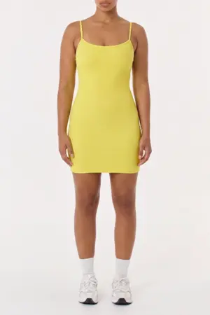 POPILUSH Popilush Shapewear Butt Lift Mini Slip Dress Lemon