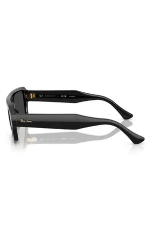Ray-ban 56mm Polarized Rectangle Sunglasses - Black