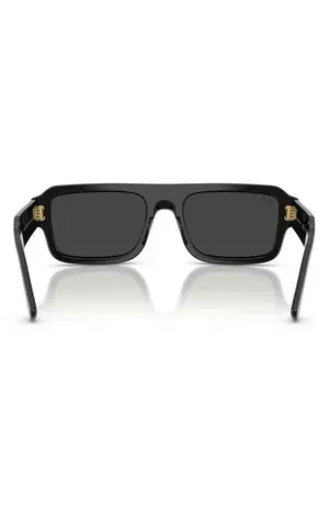 Ray-ban 56mm Polarized Rectangle Sunglasses - Black