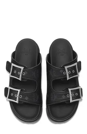 Mcm Sandals In Visetos - Black