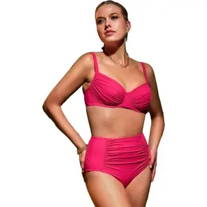 POPILUSH Shapewear Ruched Bikini Brief - Cerise