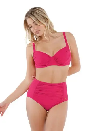 POPILUSH Shapewear Ruched Bikini Brief - Cerise
