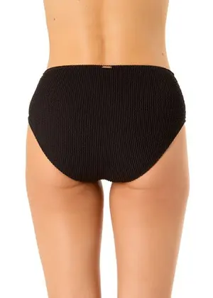 ANNE COLE Textured Mid-rise Bikini Bottom