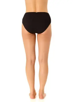 ANNE COLE Textured Mid-rise Bikini Bottom