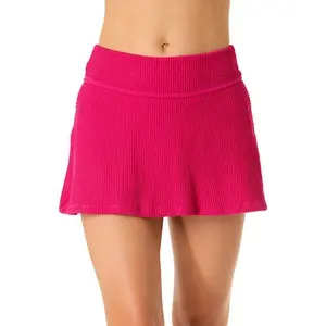 ANNE COLE Textured Skirted Swim Bottom - Fandango Pink