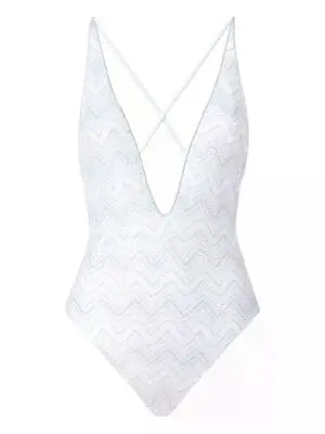 Missoni Zigzag-pattern One-piece Swimsuit - Grey