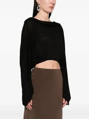 Rick Owens Rick Owens Cropped Hooded Tunic - Black