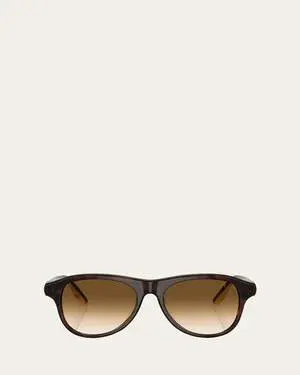 Brunello Cucinelli Acetate Aviator Sunglasses - Chocolate