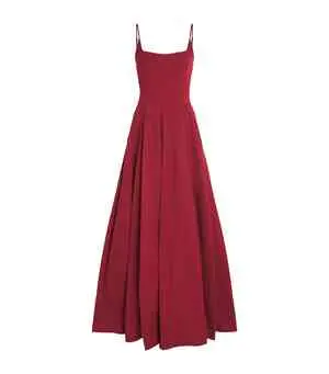 Staud Cotton-blend Joy Maxi Dress - Red