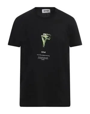 ICE PLAY Man T-shirt Beige Size Xxl Cotton Black
