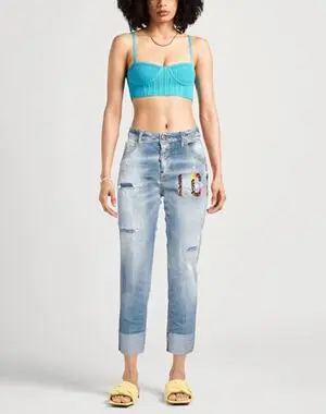 Dsquared2 Icon Cotton-blend Jeans With Leather Trim