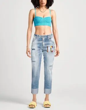 Dsquared2 Icon Cotton-blend Jeans With Leather Trim