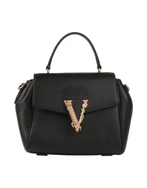 Versace Handbag In Calfskin Leather - Black