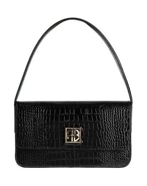 ANINE BING Leather Crocodile-print Flap Bag