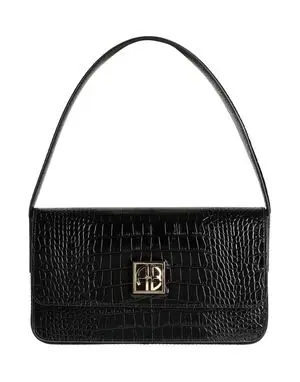ANINE BING Leather Crocodile-print Flap Bag