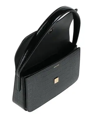 ANINE BING Leather Crocodile-print Flap Bag