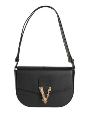 Versace Cross Body Bag In Dark Calfskin - Black