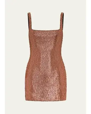 16Arlington Sior Sequined Mini Dress - Copper
