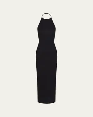 Eterne Vivian Halter Maxi Dress - Blk