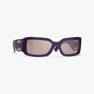 Chanel Rectangle Sunglasses - Purple