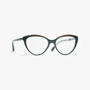 Chanel Cat Eye Eyeglasses - Khaki & Green