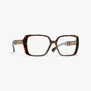 Chanel Square Eyeglasses Dark Tortoise