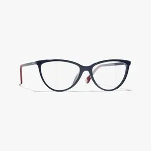 Chanel Cat Eye Eyeglasses Navy Blue & Burgundy