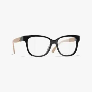 Chanel Square Eyeglasses - Black & Beige