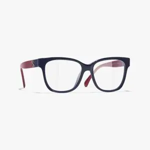 Chanel Square Eyeglasses - Navy Blue & Burgundy